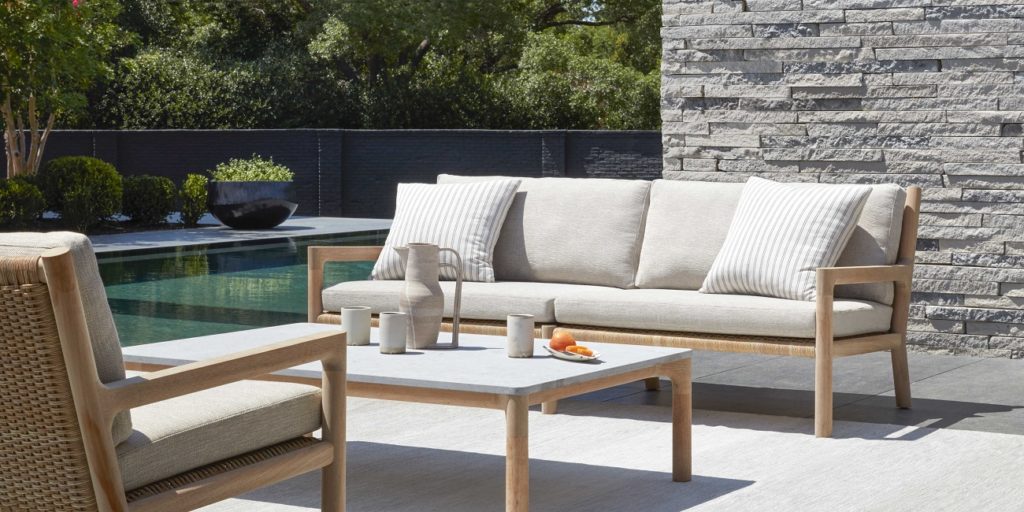 Franck Rectangular Coffee Table W/stone Top | Sutherland Furniture