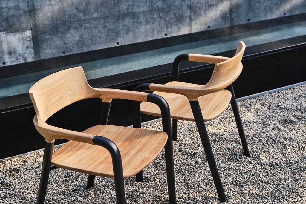 Monaco II Dining Arm Chair In Aluminum | Sutherland Furniture